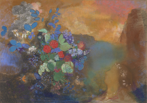 Ophelia among the Flowers Art Print by Odilon Redon at King & McGaw