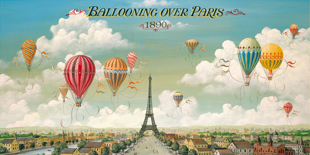 Ballooning over Paris Art Print by Isiah and Benjamin Lane | King & McGaw