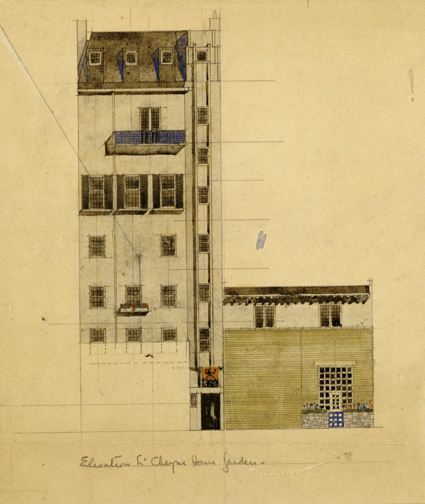 London: Elevation of Proposed Studio in Glebe Place and Upper Cheyne ...