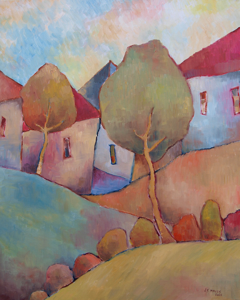 Trees on a Suburban Rise Art Print by Jeremy Mayes | King & McGaw