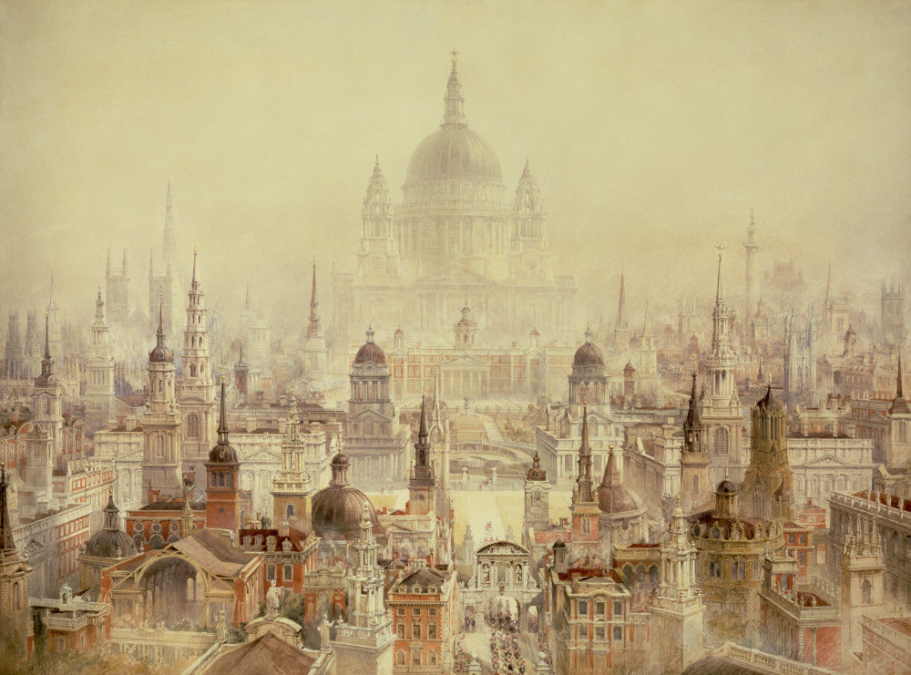 A Tribute to Sir Christopher Wren Art Print by Charles Robert Cockerell ...
