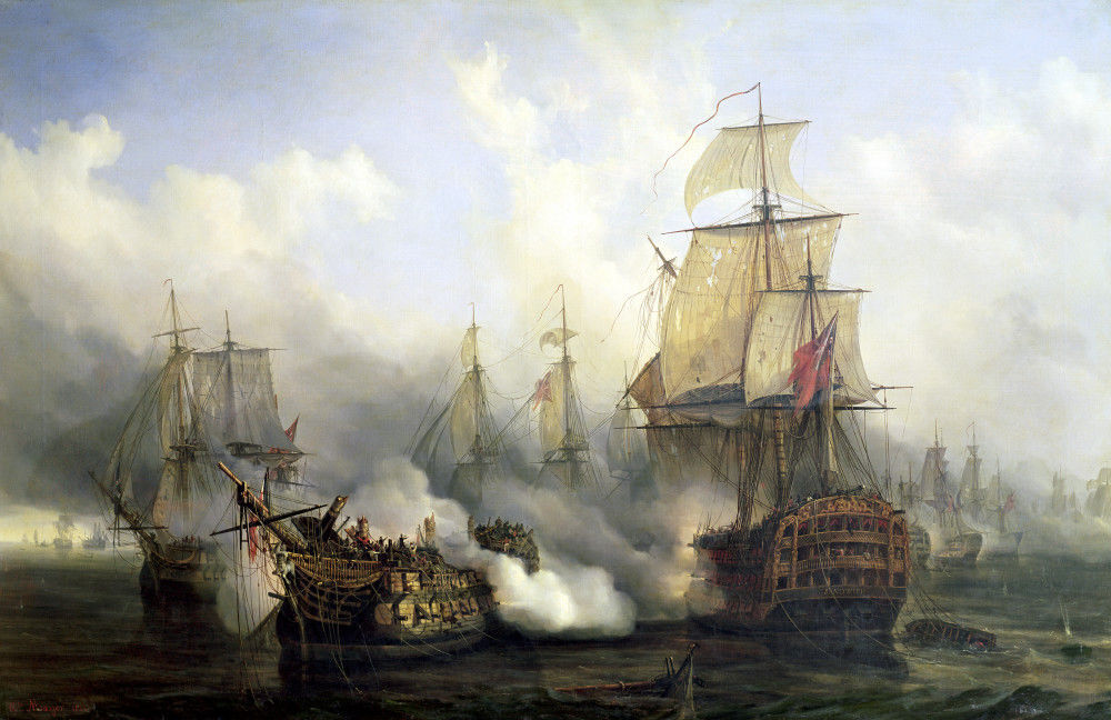 The Redoutable at Trafalgar, 1836 Art Print by Auguste Etienne Francois ...