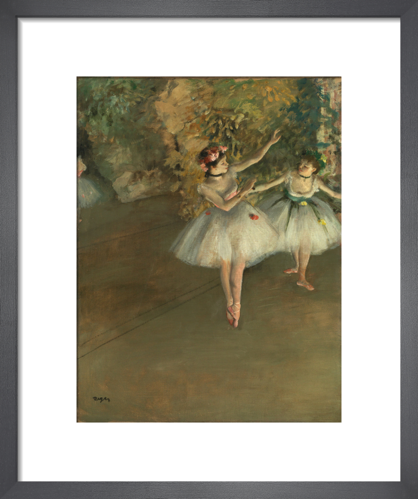 Two dancers on a stage Art Print by Edgar Degas | King & McGaw
