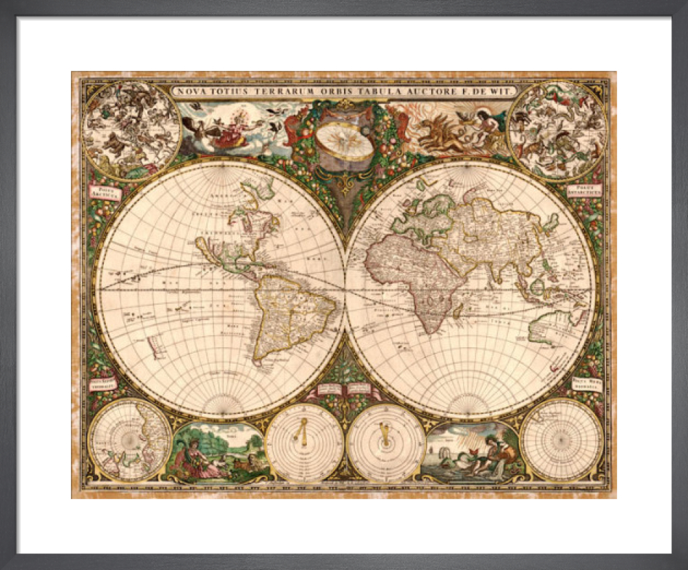 World Map, 1660 Art Print by Ward Maps | King & McGaw