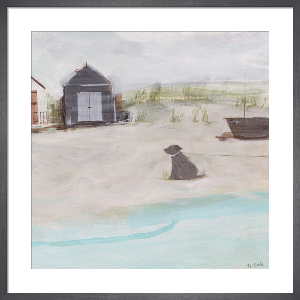 Beach & Hut & Dog Art Print by Hannah Cole | King & McGaw
