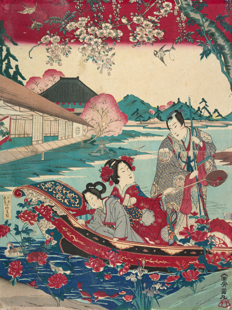 Scene from a Genji parody Art Print by Taiyensai Yoshimaru | King & McGaw