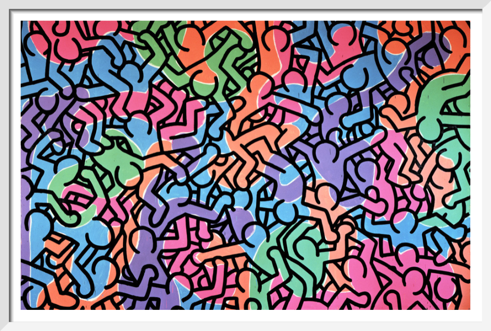 Untitled 1985 figures Art Print by Keith Haring King McGaw