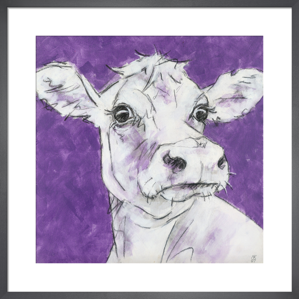 Cow on Purple 3 Art Print by Nicola King | King & McGaw