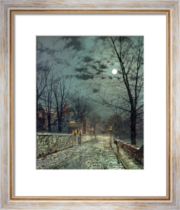 Old English House, Moonlight After Rain, 1883 Art Print by John ...