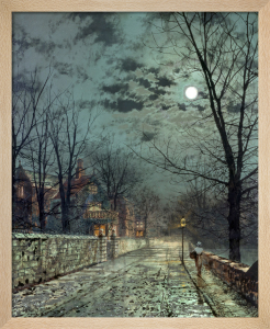 Old English House, Moonlight After Rain, 1883 Art Print by John ...