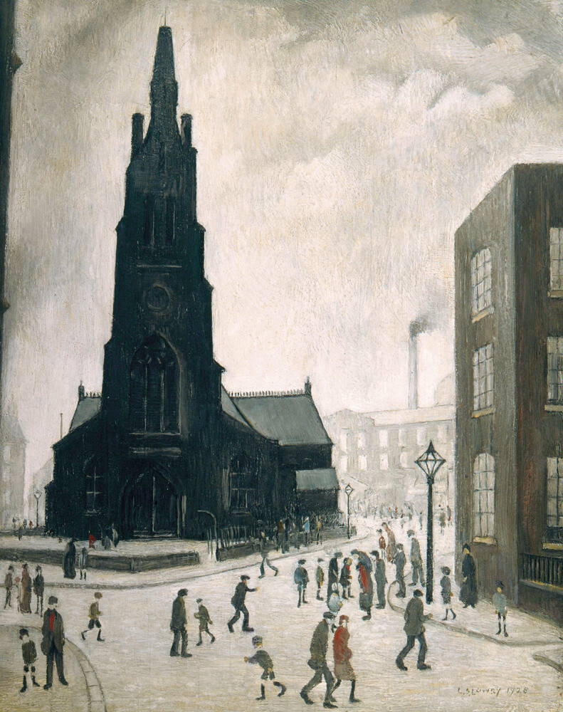 Street Scene, St Simons Church, 1928 Art Print by L.S. Lowry | King & McGaw