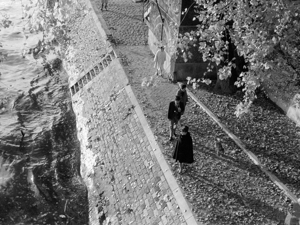 River Bank with long shadows, Paris 1963 Art Print by Alan Scales ...