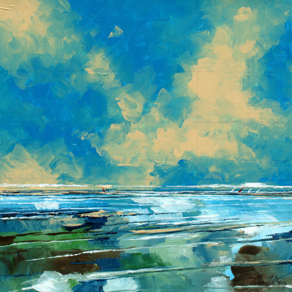 Squared Seascape 1 Art Print by Stuart Roy | King & McGaw