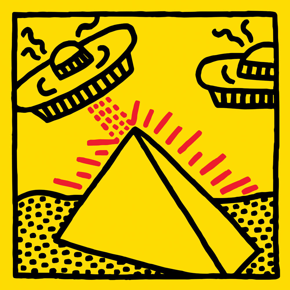 Untitled, 1984 (pyramid with UFOs) Art Print by Keith Haring | King & McGaw