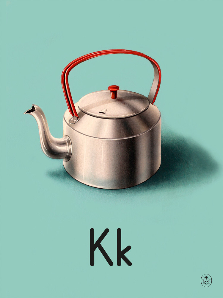 K is for kettle Art Print by Ladybird Books | King & McGaw
