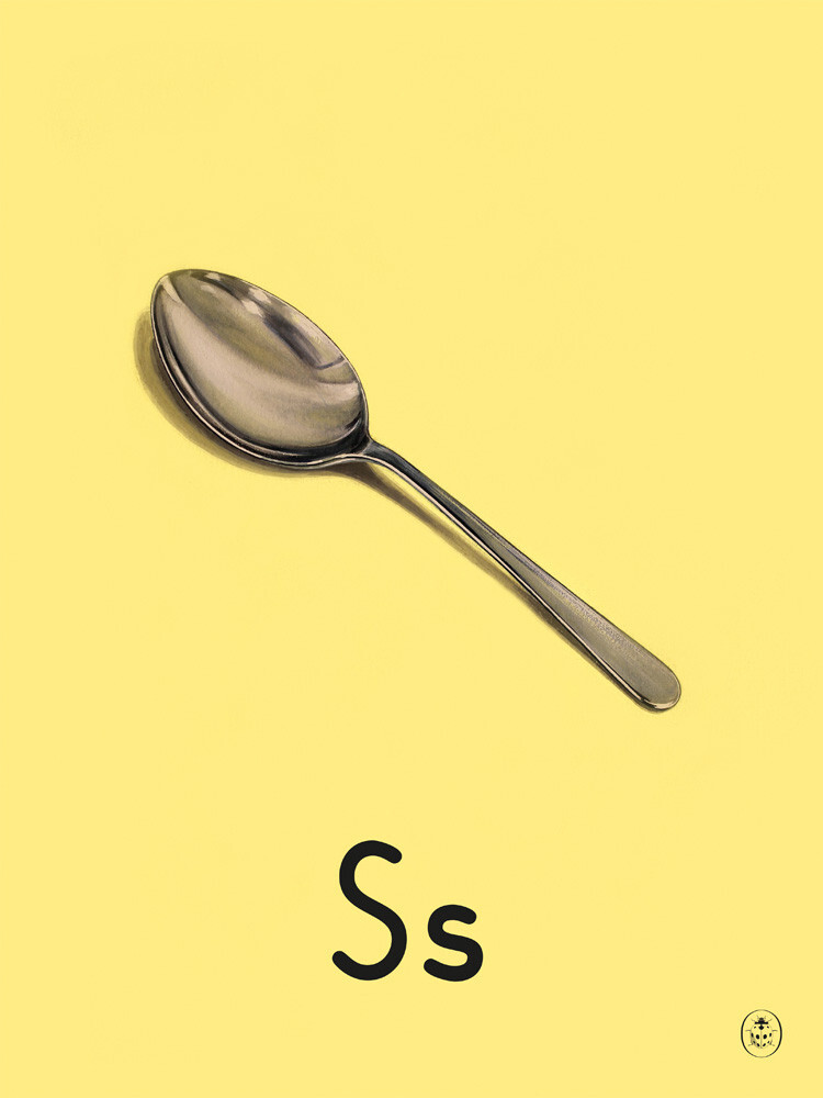 S is for spoon Art Print by Ladybird Books | King & McGaw