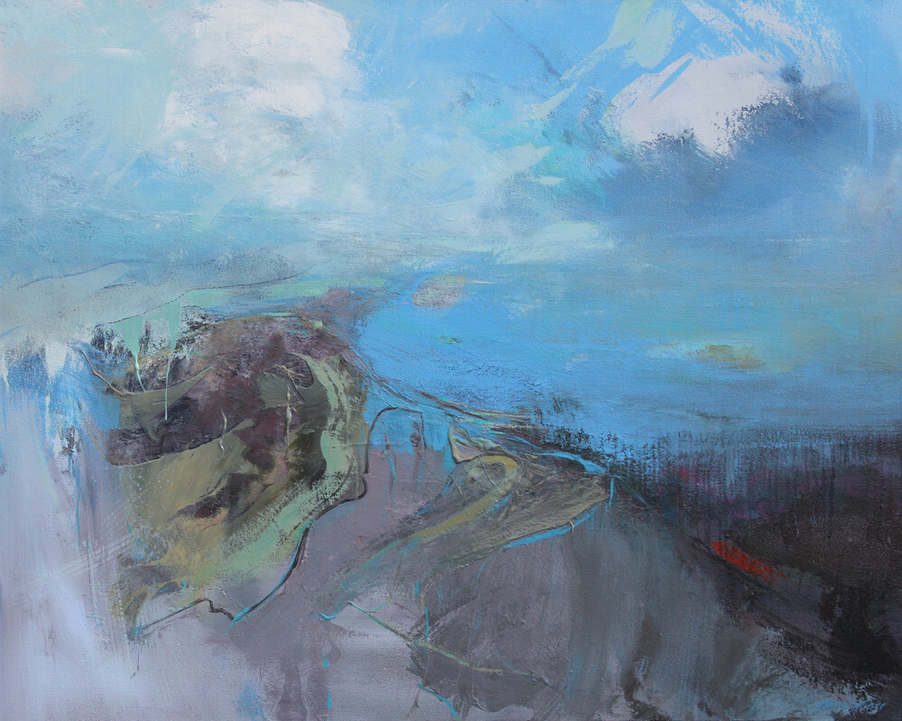 A Spring of Teals Art Print by Kathy Ramsay Carr | King & McGaw