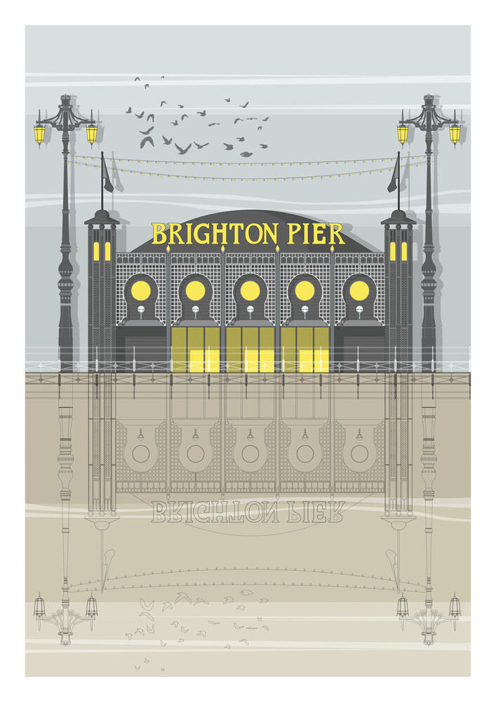 Brighton Pier Art Print by Linescapes | King & McGaw